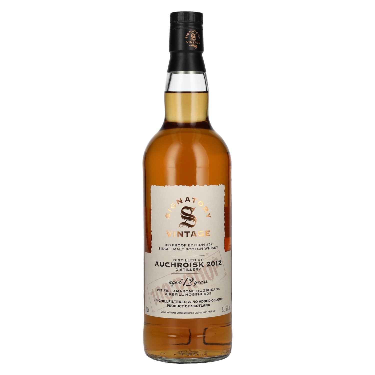 Buy Signatory Vintage 100 Proof Edition AUCHROISK 12 Years Old Single ...